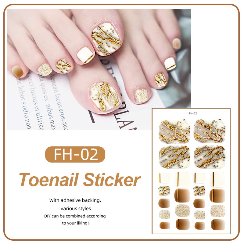 (Not UV Sticker) FH/SJ 01-16 DIY Toe Normal Nail Sticker Fashion ...