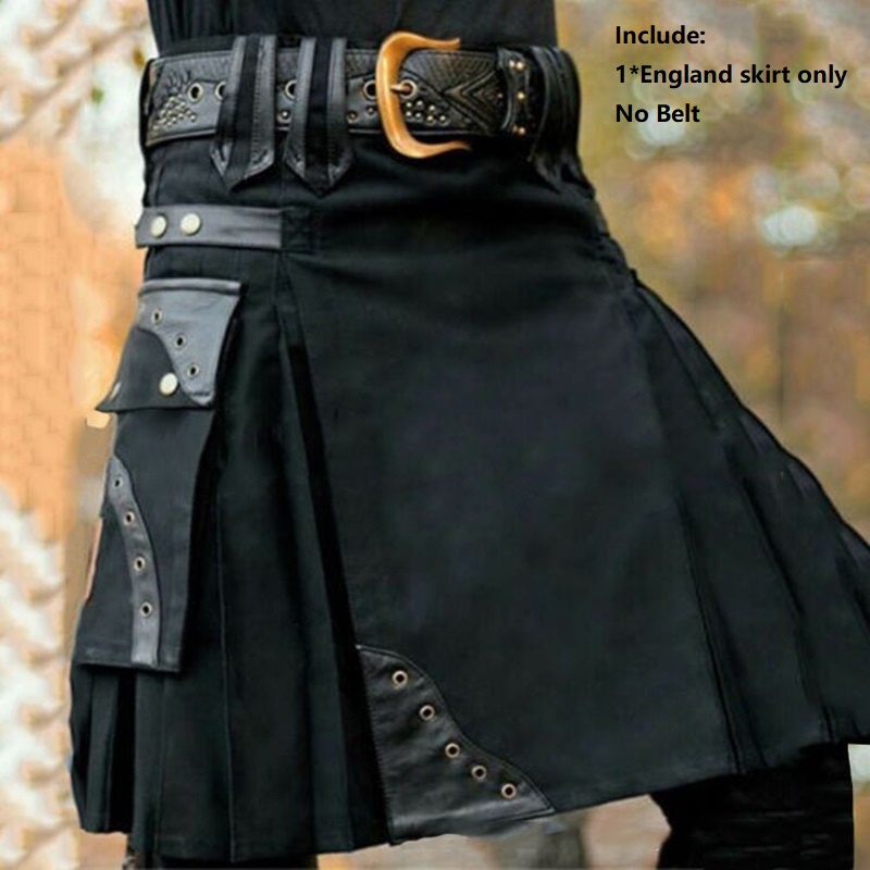 Mens Medieval Scottish Kilt Retro England Skirt Punk Cosplay Vintage ...