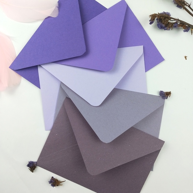 6 Pcs Simple Pure Color Envelopes Set with Sealing Stickers Romantic ...