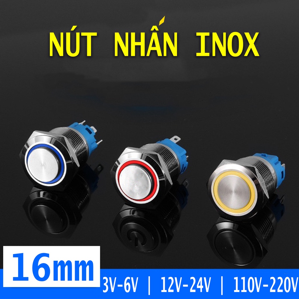 Status Hold Push Button, 16mm Self-Locking Push Switch (Voltage 3V-24V ...