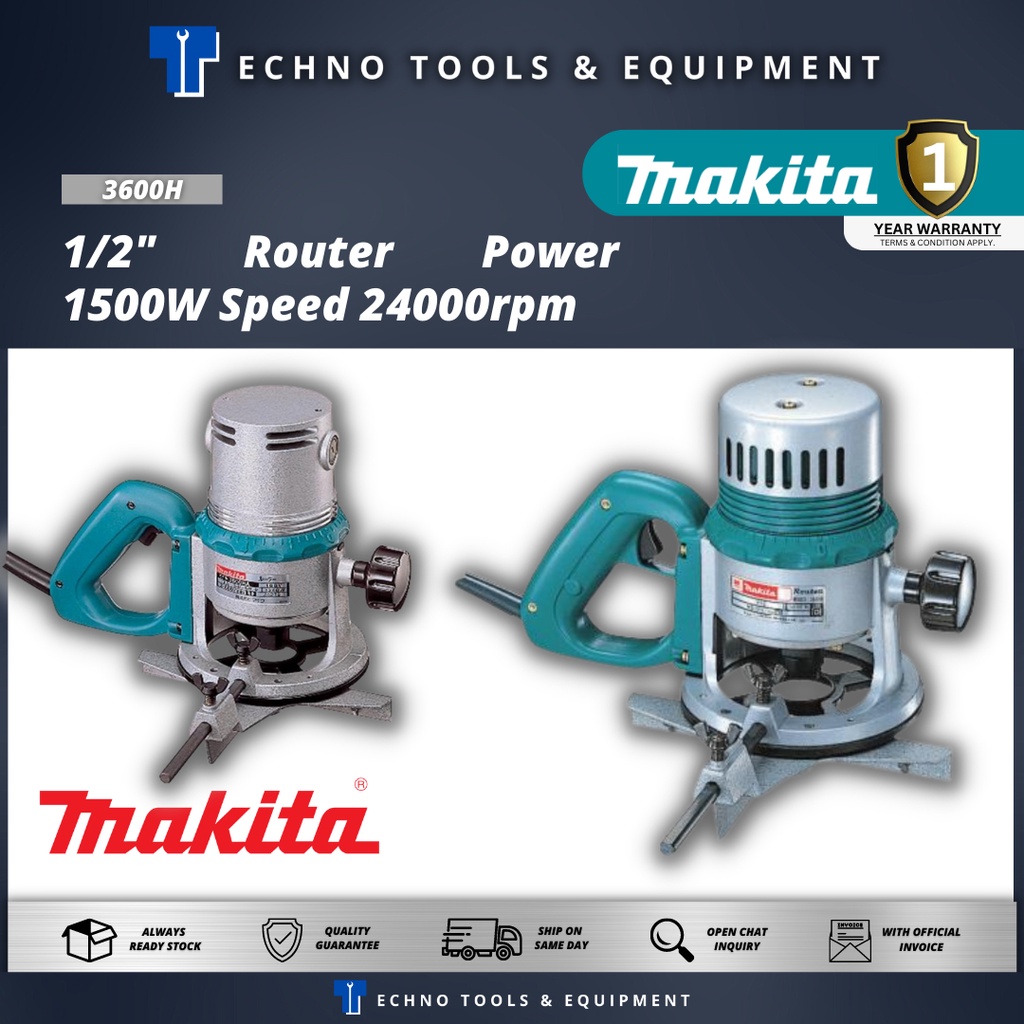 MAKITA 3600H 1/2" Router Power 1500W Speed 24000rpm - 1 Year Warranty ...