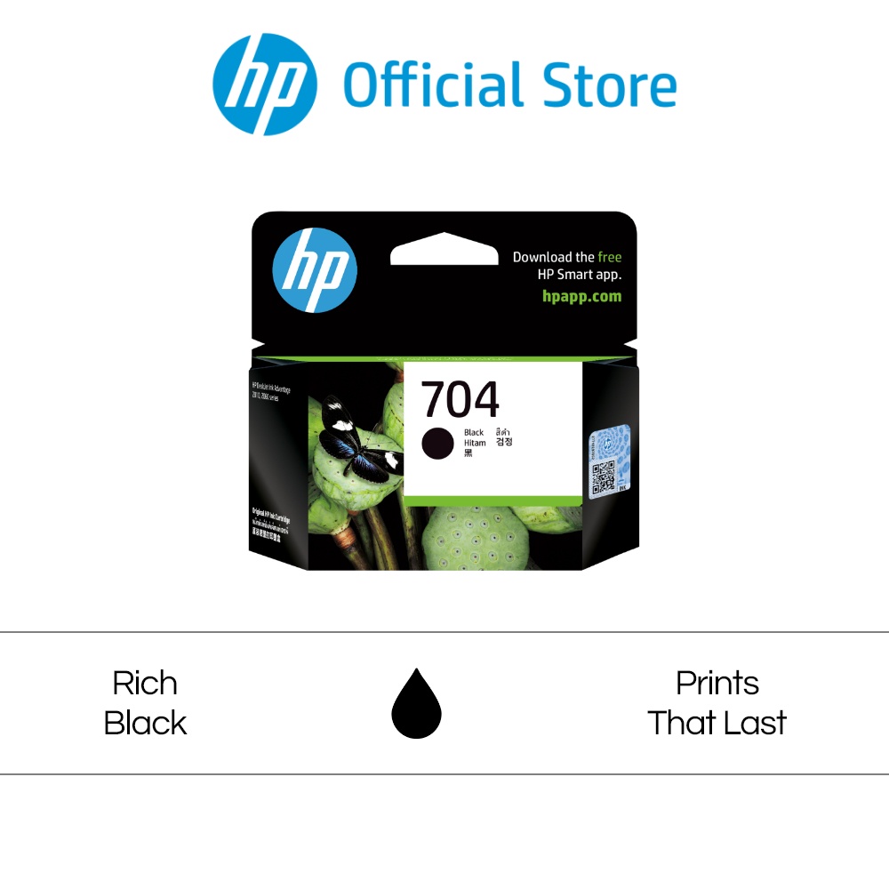 HP 704 Black Original Ink Advantage Cartridge / HP Deskjet Ink ...