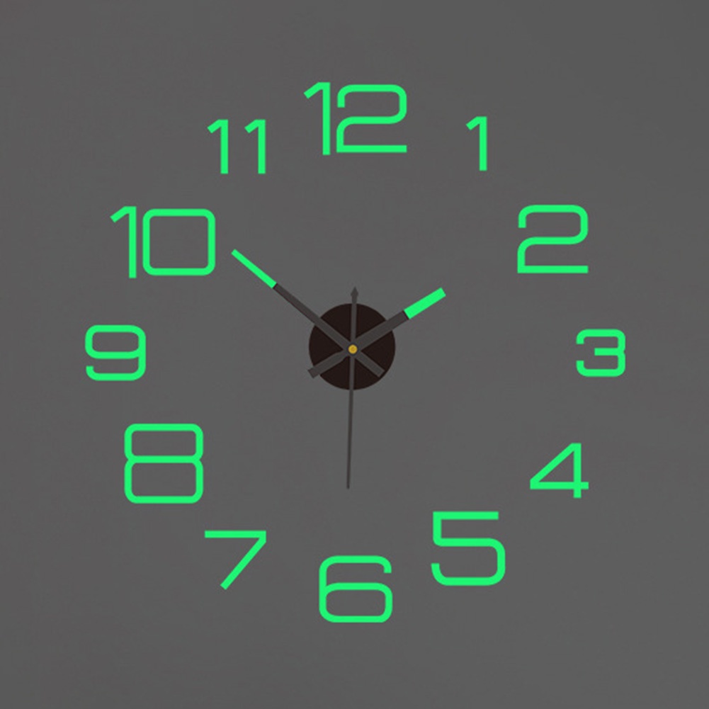Luminous Clock 3D Wall Clock DIY Digital Clock Wall Stickers for Home ...