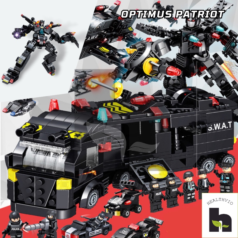 SWAT Transformer Building Block Robot Children Toy Block Set Optimus ...