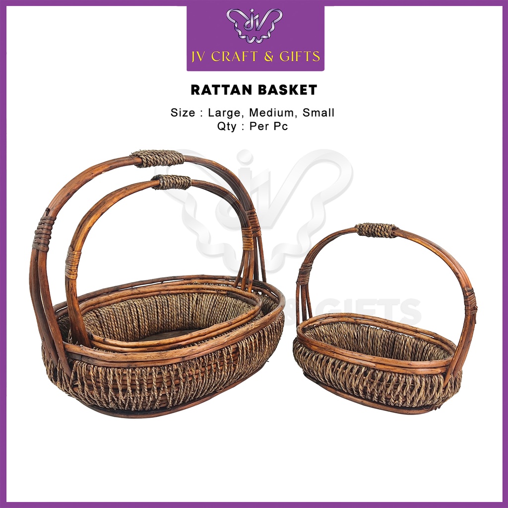Premium Basket With Handle Multipurpose Hamper Picnic | Raga Hantaran ...