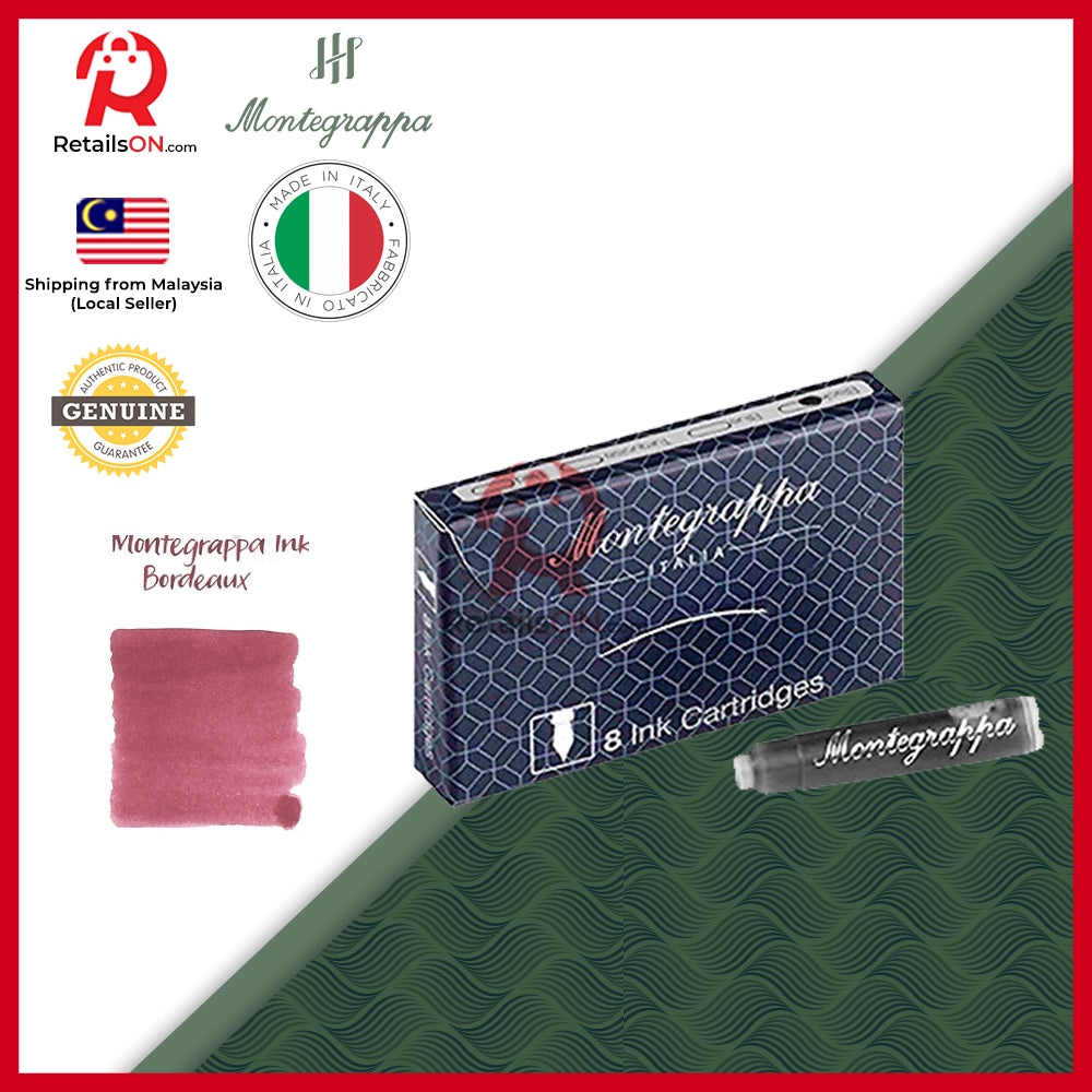 Montegrappa Ink Cartridges - Bordeaux [1 pack of 8] | Fountain Pen Ink ...