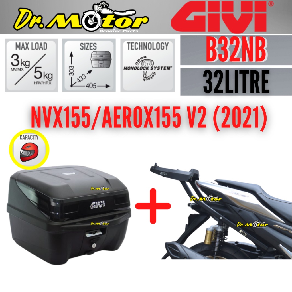 NVX155 V2 (2021) AEROX155 NVX 155 AEROX GIVI SRX SPECIAL MONORACK ...