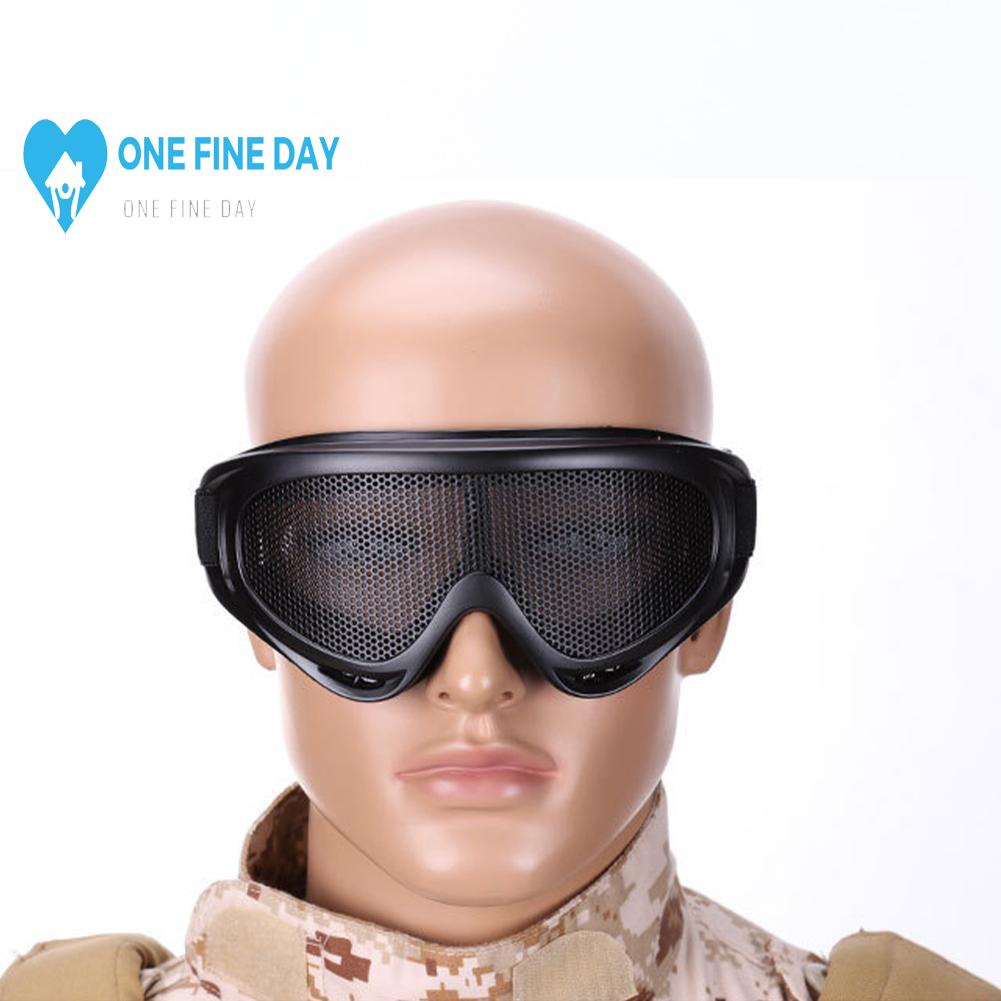 Tactical Vented Safety Goggles Glasses Eye Protective Goggle Wire Mesh ...