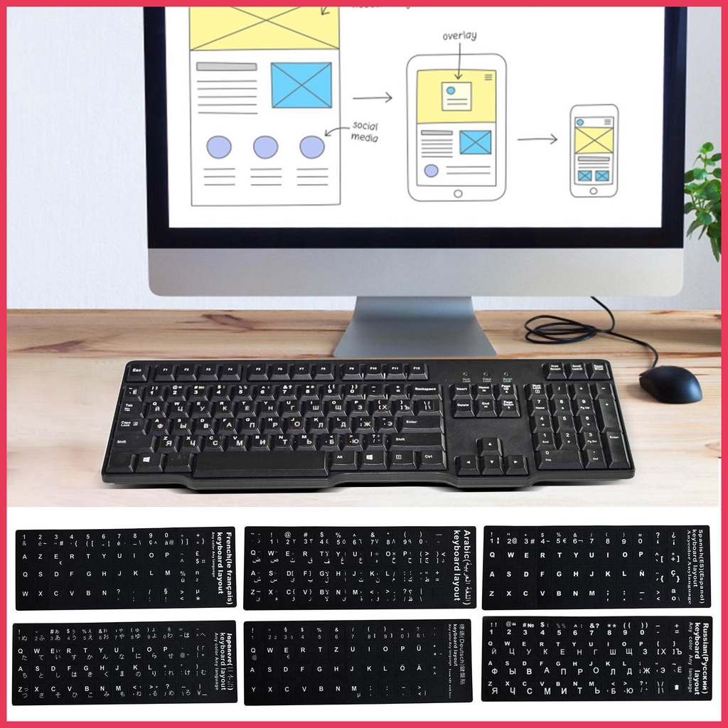 German Keyboard Sticker Replacement Long-lasting Laptop Keyboard ...