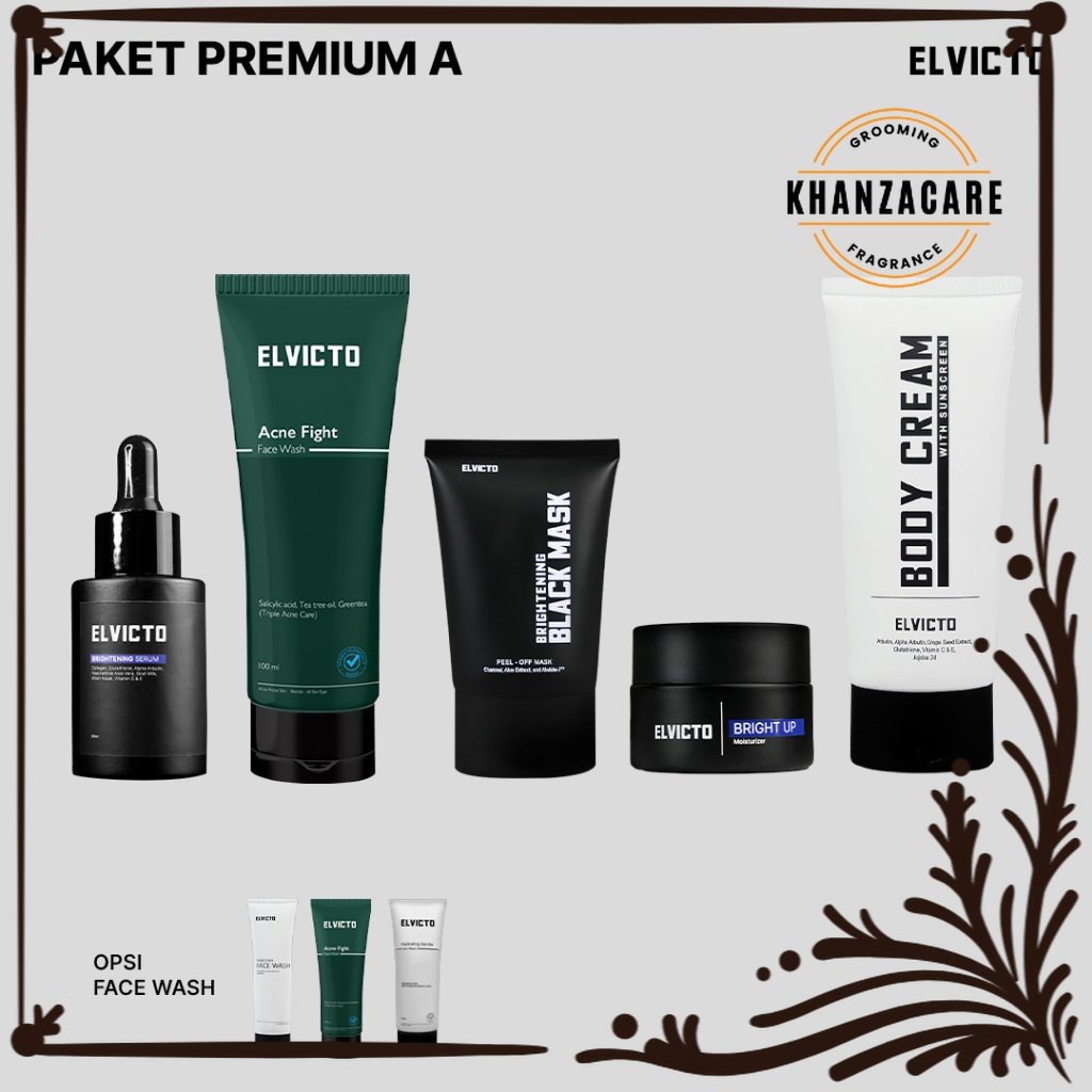 MEN'S SKINCARE ELVICTO PREMIUM PACKAGE WITH BRIGHT UP MOIS, WHITENING ...