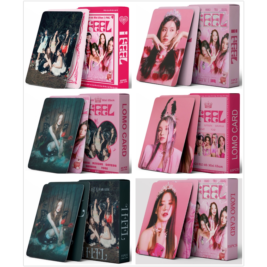 55pcs/box (G)I-DLE Mini 6th Album I FEEL Photocards Series YUQI SOYEON ...