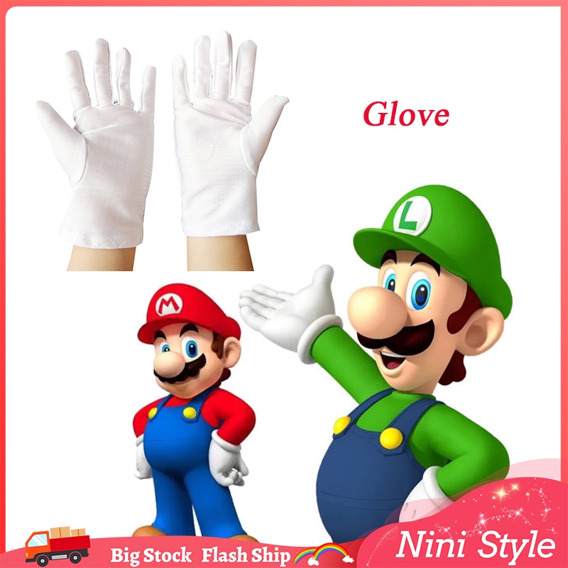 Halloween The Super Mario Bros Boys and girls Movie white gloves ...