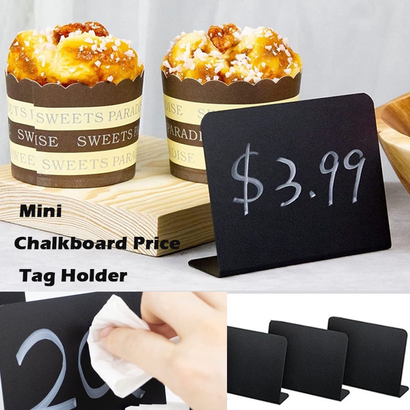 10PCS Mini Chalkboard Price Tag Holder Rewritable Small Blackboard ...