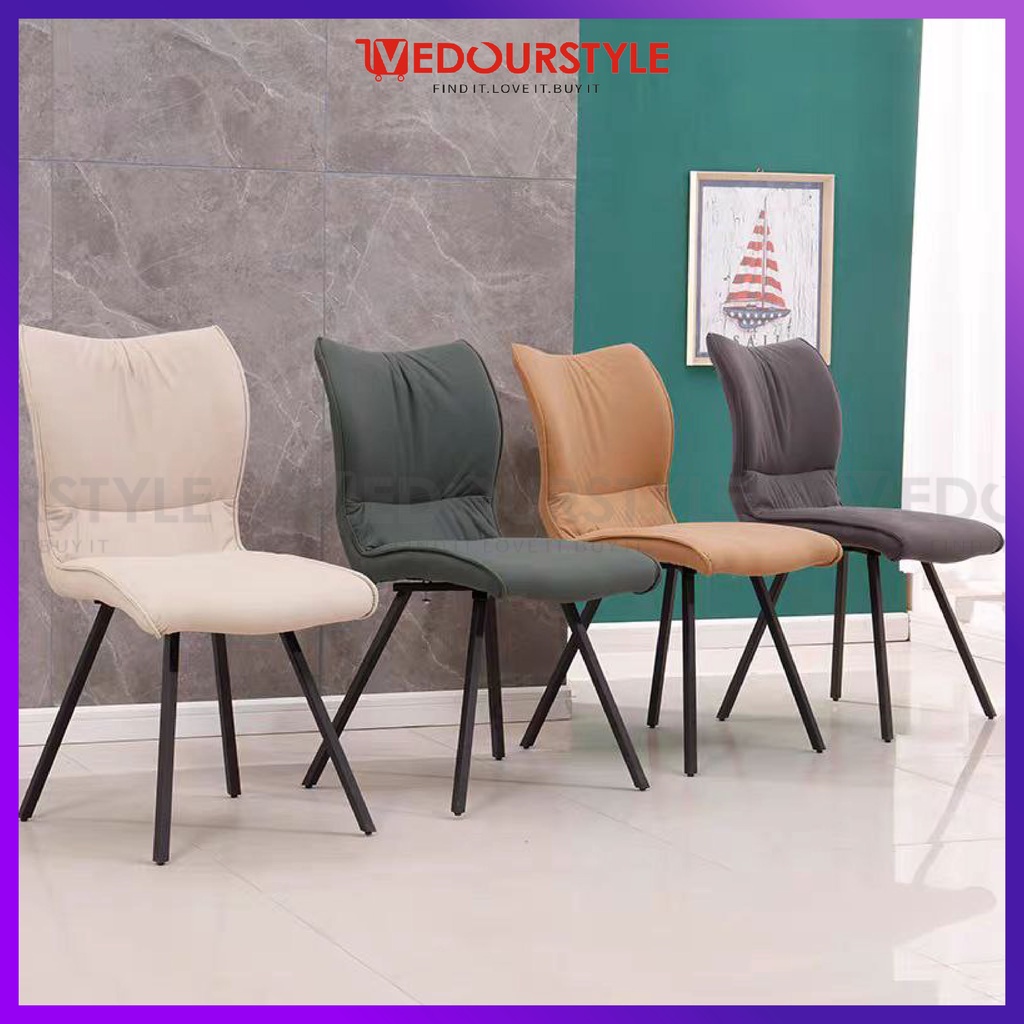 Vedourstyle Comfortable Fabric Dining Chair/Kerusi Makan Modern Kerusi ...