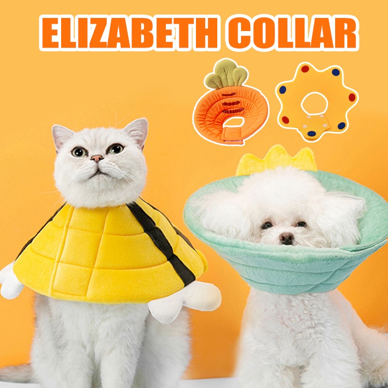 S/M/L Pet Elizabeth Collar Dogs Cats Soft Cotton Protective Neck Cone ...