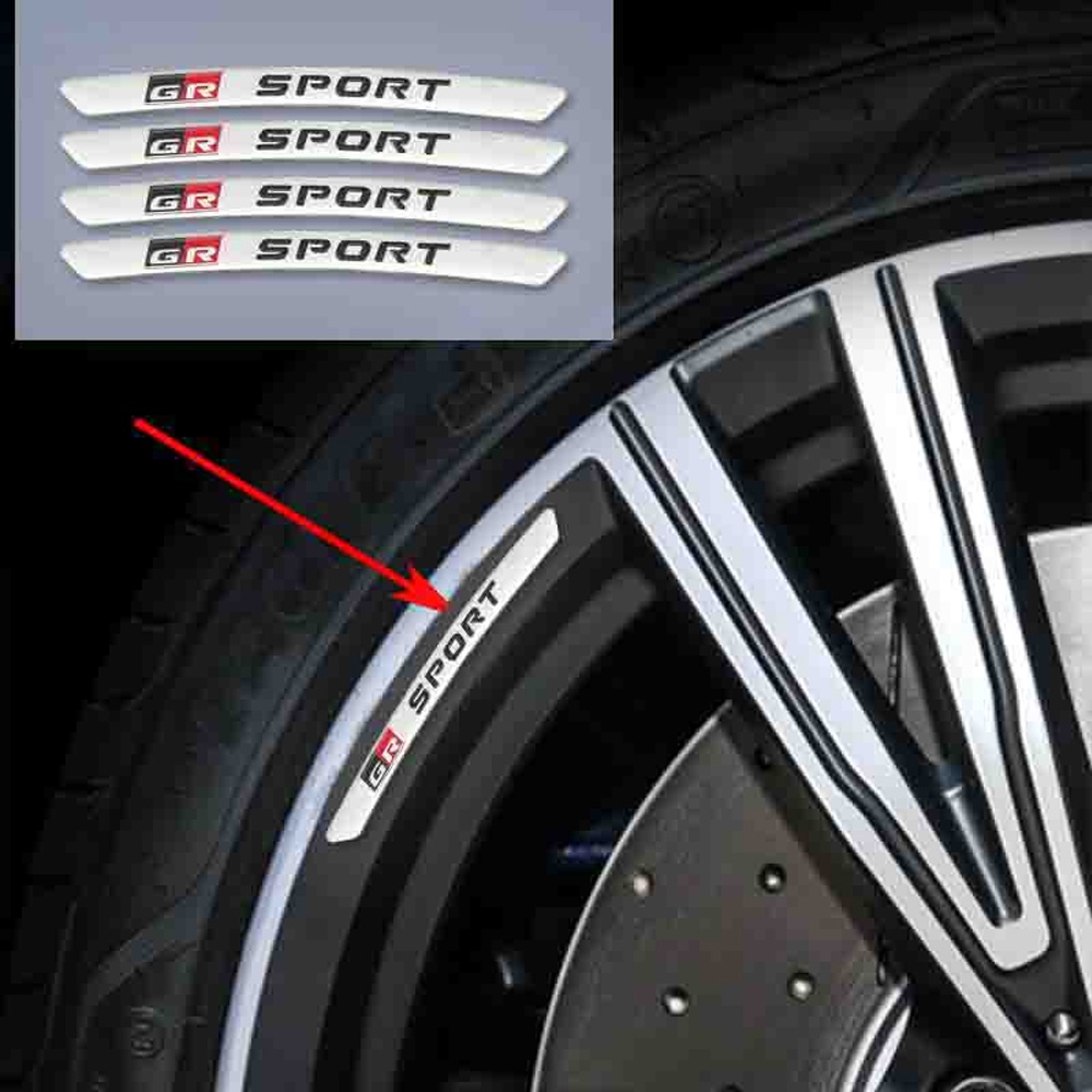 For Toyota GR Sport GAZOO Racing 4PCS/SET Aluminum Steel Rim Decorative ...