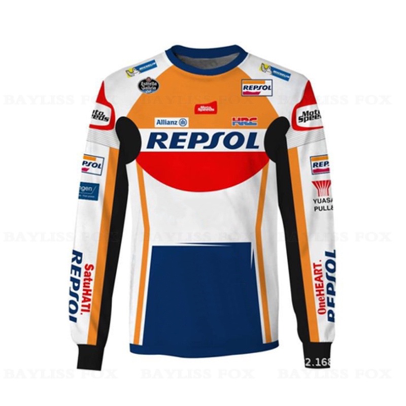 For Honda HRC Repsol Gp Racing Team Long Sleeve Jersey Men's Motorcycle ...