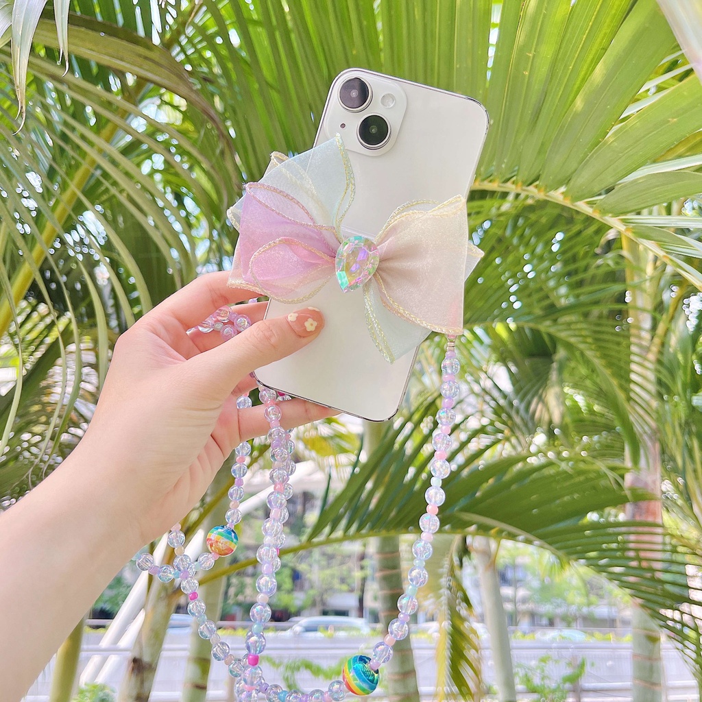 Glitter Luxury Mobile Phone Crossbody Chain Stand Back Clip Holder Cute ...