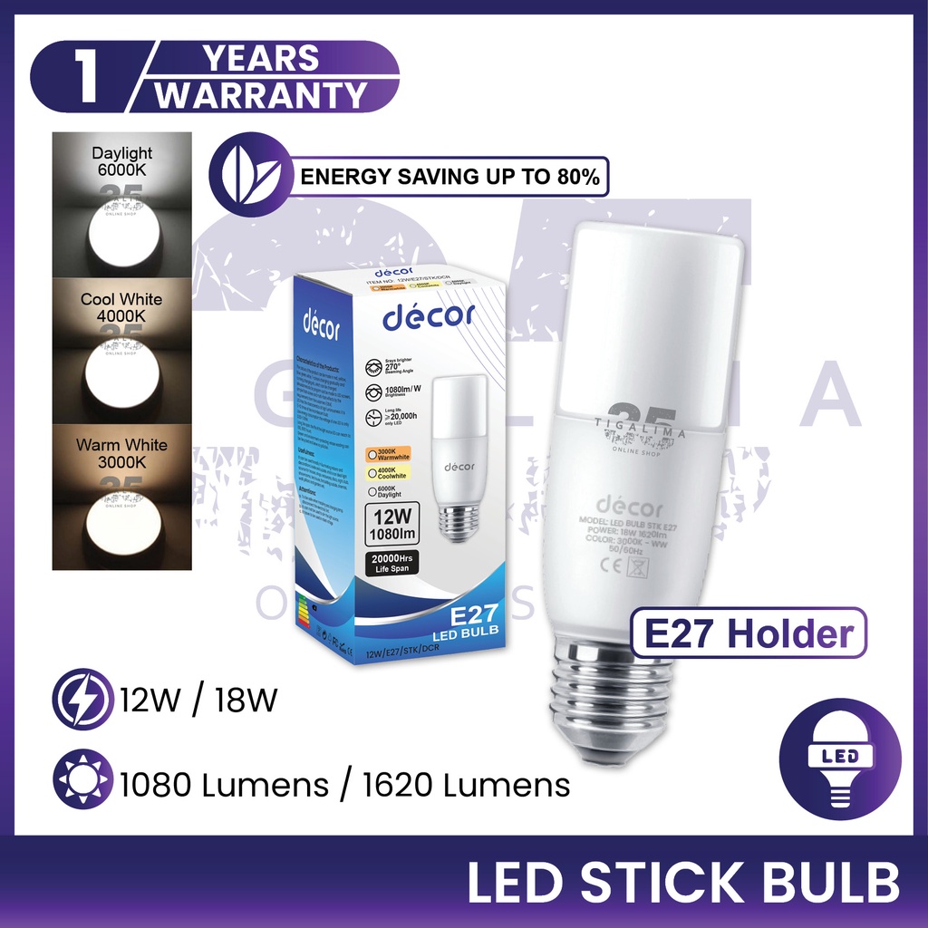 LED Stick Bulb E27 12W 18W Energy Saving Light Bulb LED Bulb Mentol ...