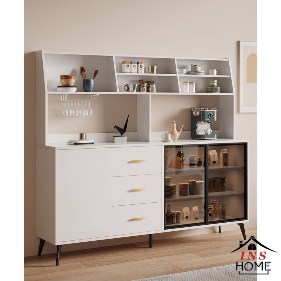 High Cabinet Integrated Modern Sideboard Minimalist Kitchen Storage ...