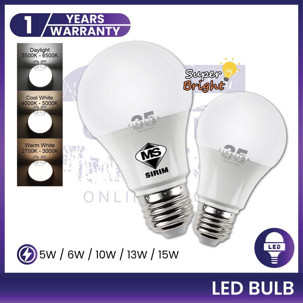 LED Bulb E27 A60 A70 LED 6W/10W/13W NonSirim 5W/10W/15W LED Bulb Daylight Coolwhite Warmwhite ...