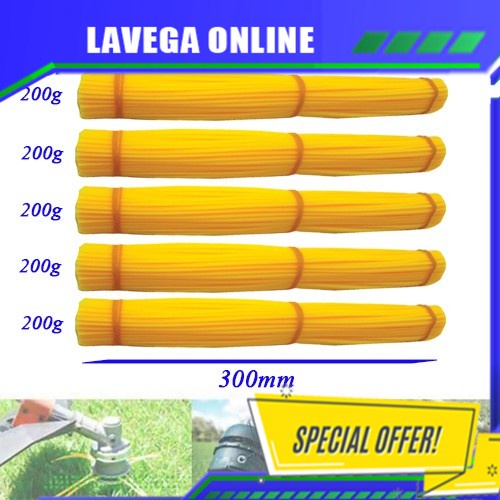 YELLOW GRASS CUTTER NYLON TRIMMER LINE / GRASS STRING 2.4MM GRASS CUTTING LINE TALI MESIN POTONG ...