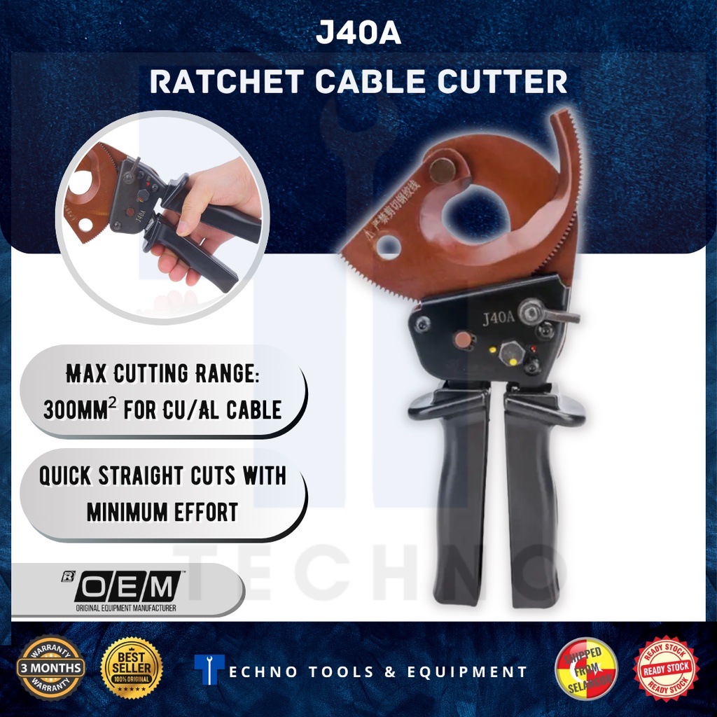 Ready Stock J40A Ratchet cable cutter for cutting max 300mm2 Cu/Alu ...