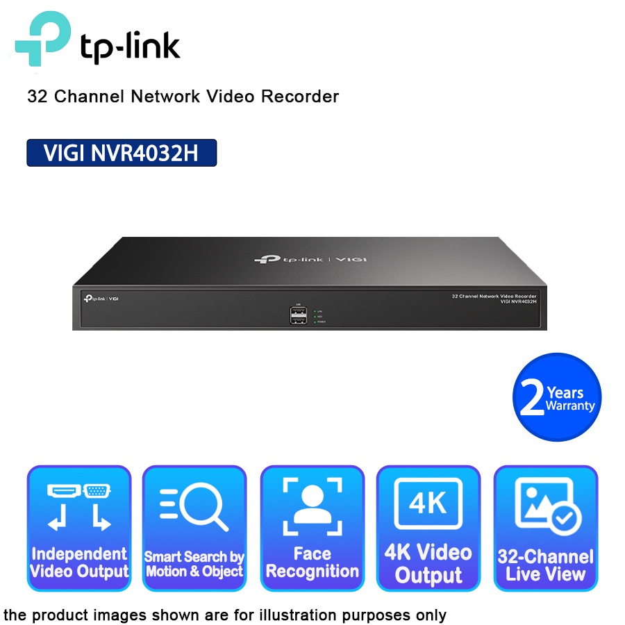 TP-Link VIGI NVR4032H 32 Channel ONVIF Network Video Recorder CCTV NVR VGA HDMI & Dual Ethernet ...