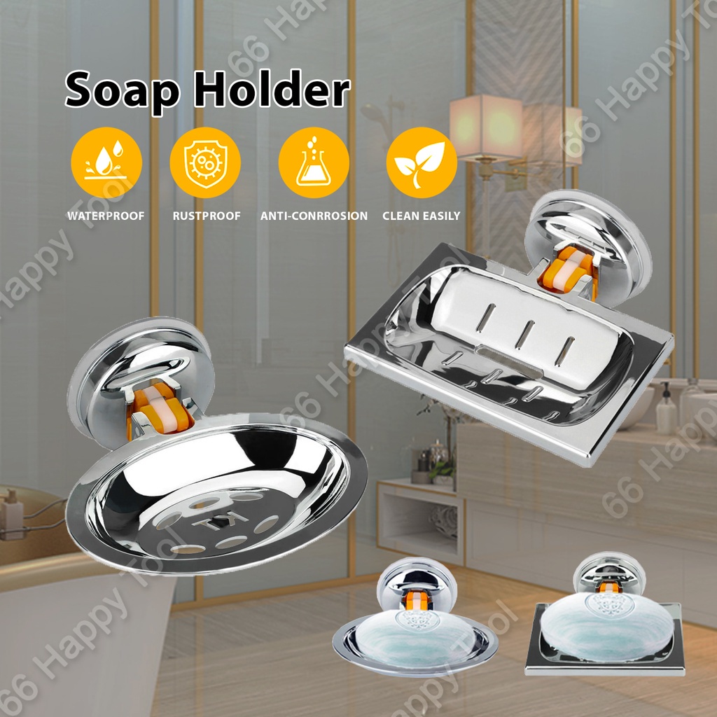 ABS Soap Holder Bathroom Plate Suction Wall Mounted Toilet Shower ...