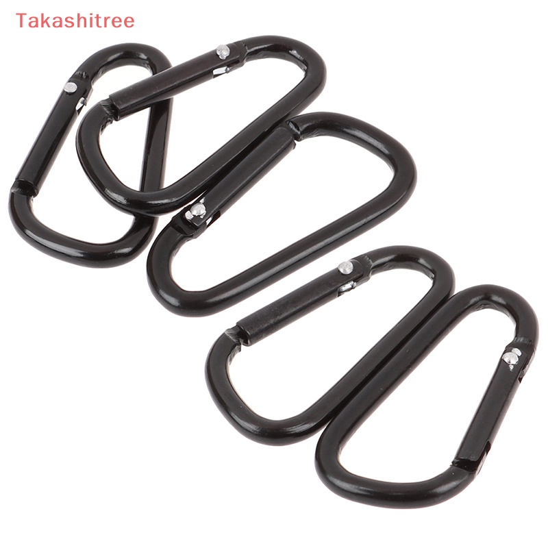 (Takashitree) 10Pieces Black D Shaped Aluminum Alloy Carabiner Hook ...