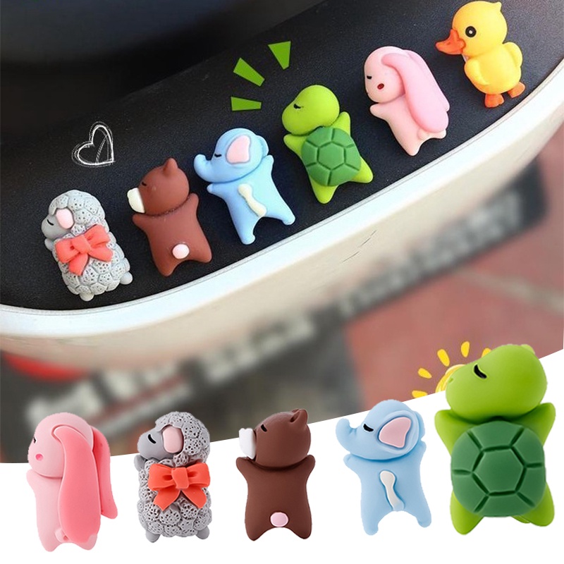 Mini Sleeping Animals Ornaments/ Cute Pig Bear Car Dashboard Decoration ...