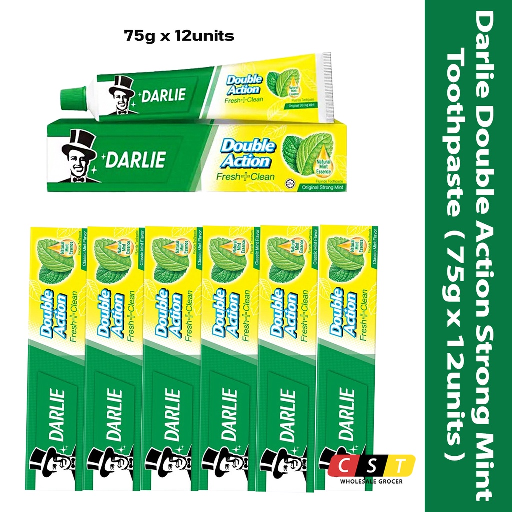 Darlie Double Action Strong Mint Toothpaste (75g x 12units) | Shopee ...