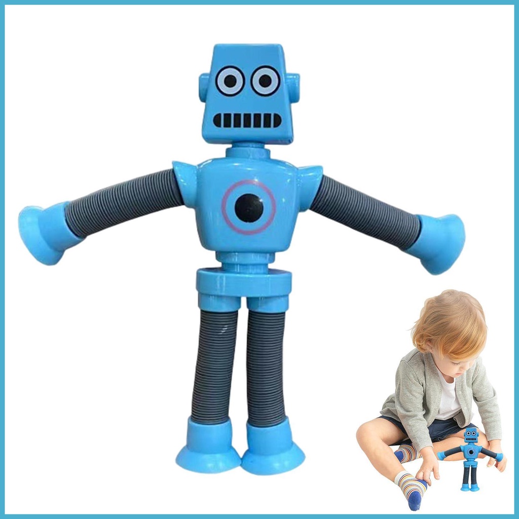 Suction Cup Tube Toys Telescopic Robot Novelty Stretch And Decompress ...