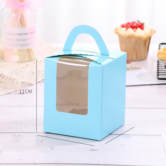 1 Piece Transparent Window Portable Cup Cake Box Muffin Box Cup Cake ...