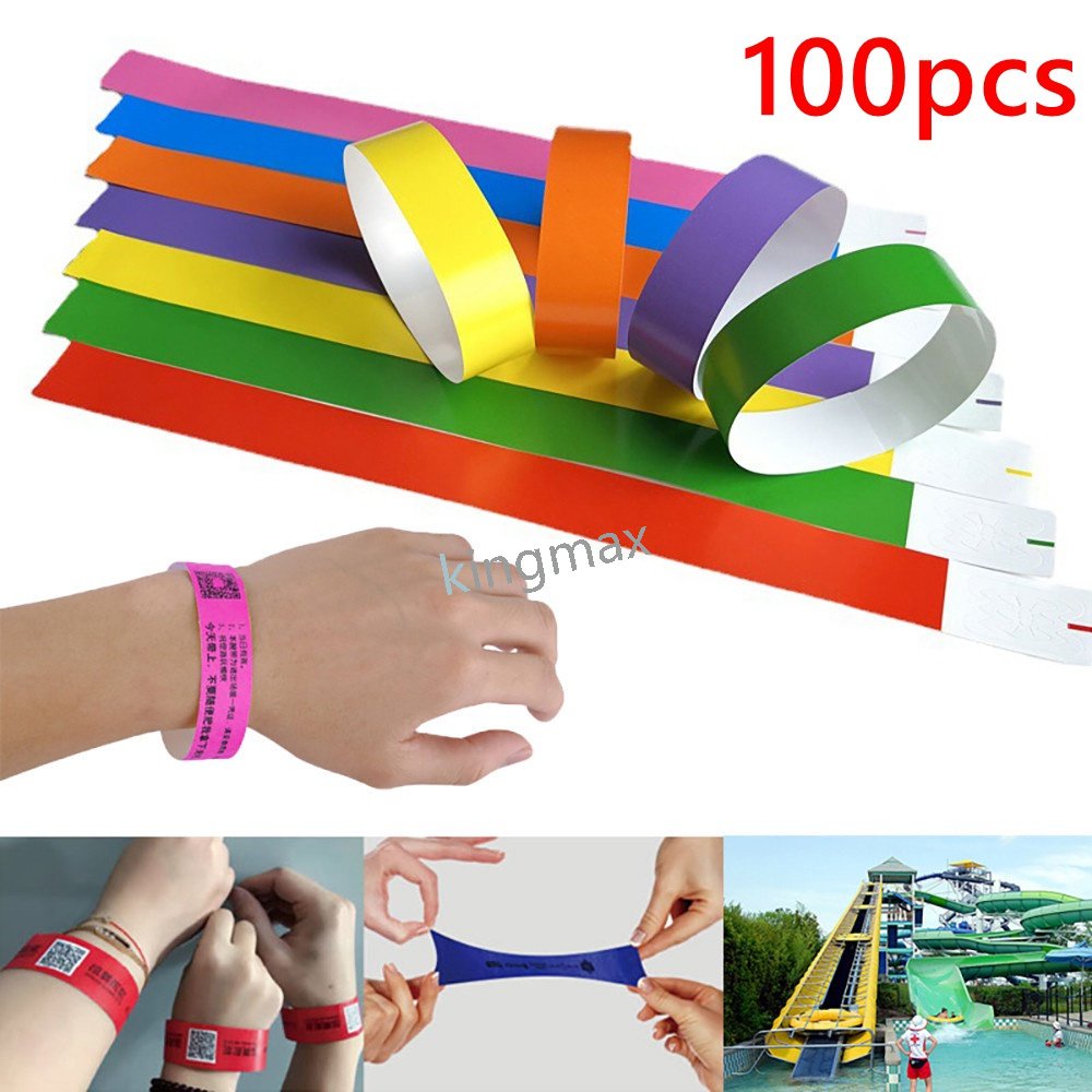 COD 100pc disposable wristband paper waterproof event wrist tyvek ...