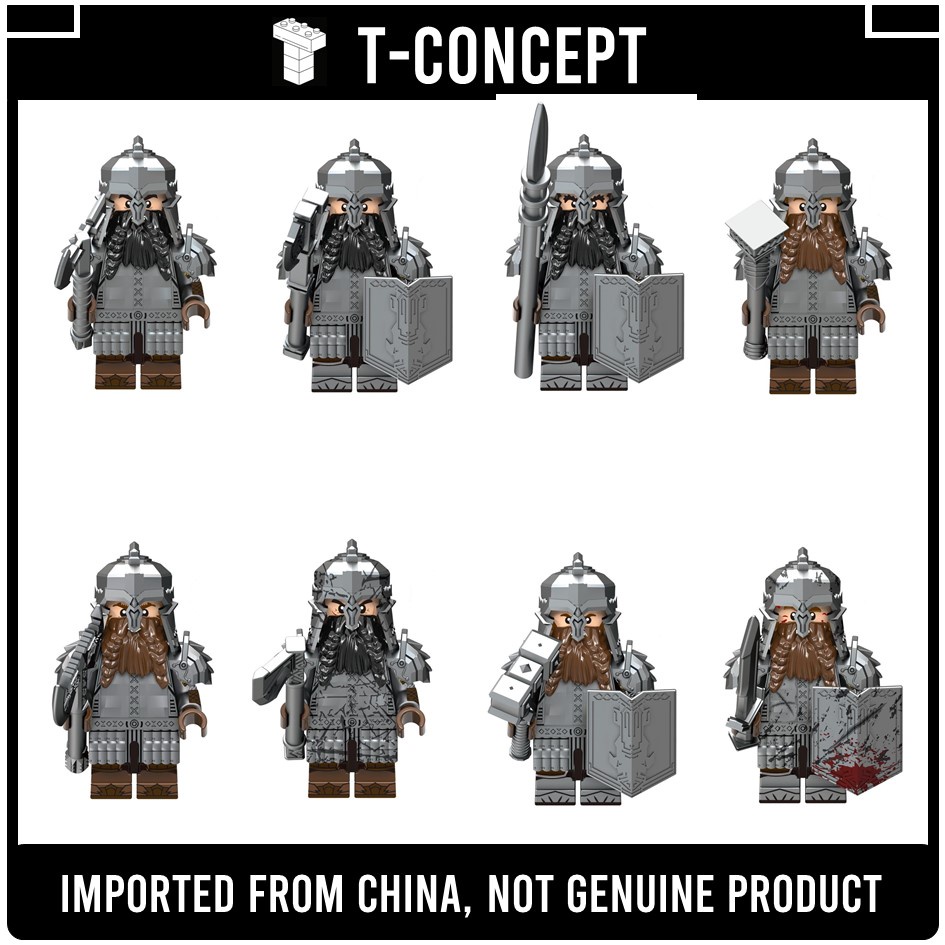 Medieval Series Dwarf Warriors Lego Mini Figure Building Block ...