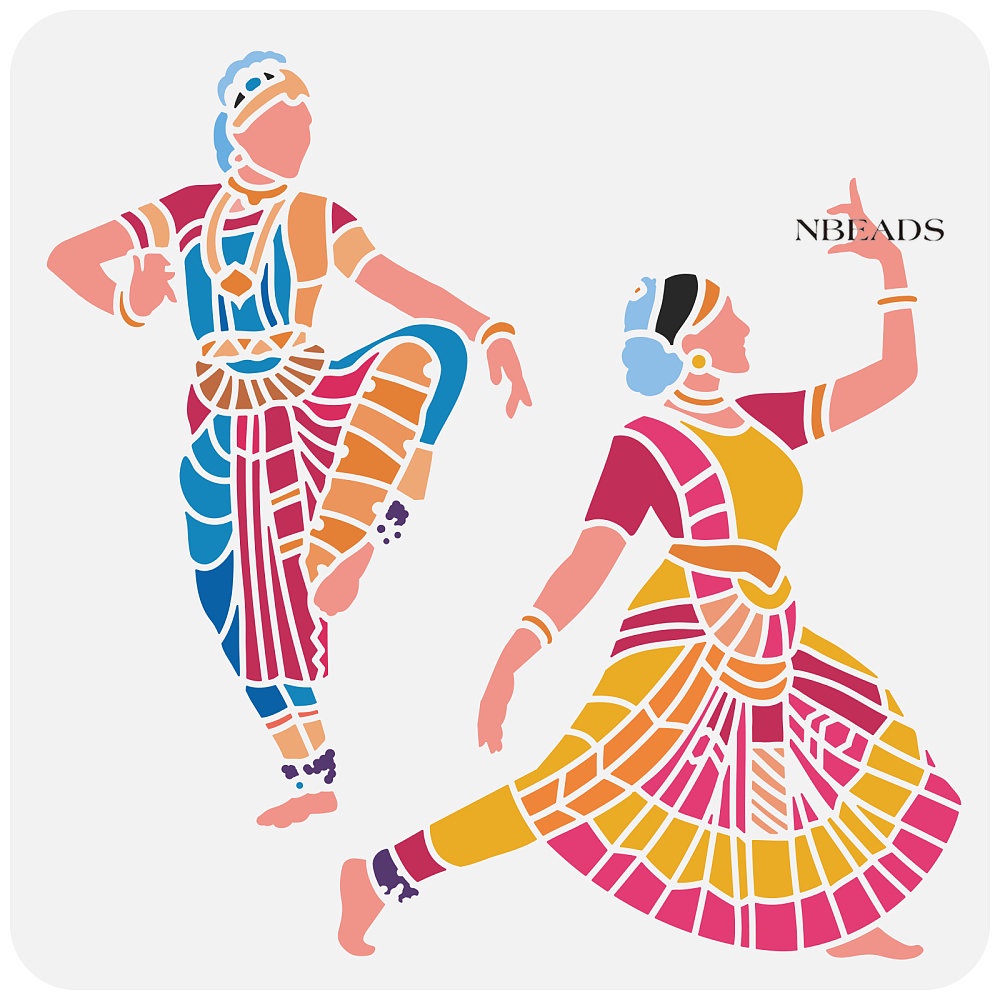 1pc Indian Dance Stencils30x30cm Indian Stencil Template Plastic 2 ...