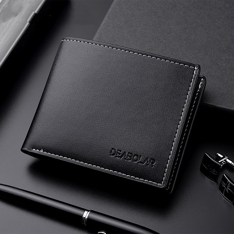 Hot Sale New Men's Wallet Casual Two-fold Short Horizontal Men's Wallet ...