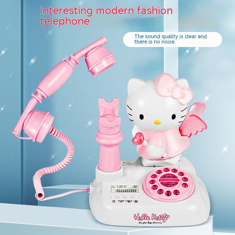 Kawaii Sanrio Anime Hello Kitty Pink Creative Cute Retro Antique Corded ...