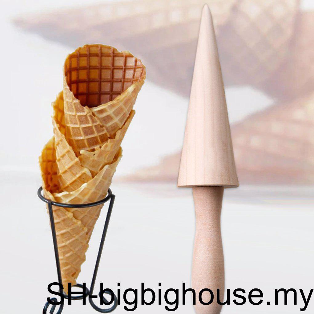 Wood Ice Cream Cone Mold DIY Egg Roll Omelet Waffle Bakeware Pastry ...