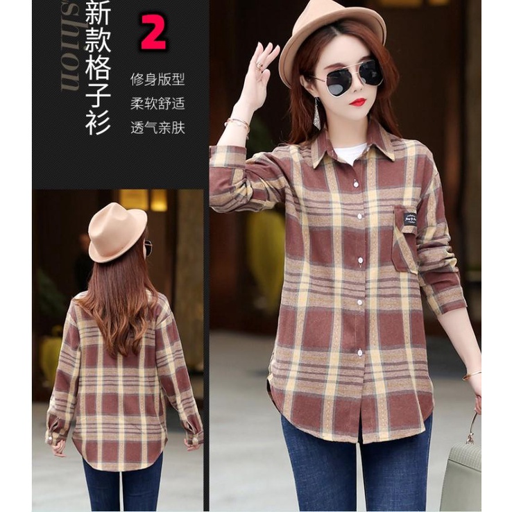 GOL8890 -M to 3XL M'SIA Ready Stock Ladies Flannel Shirt Muslimah T ...