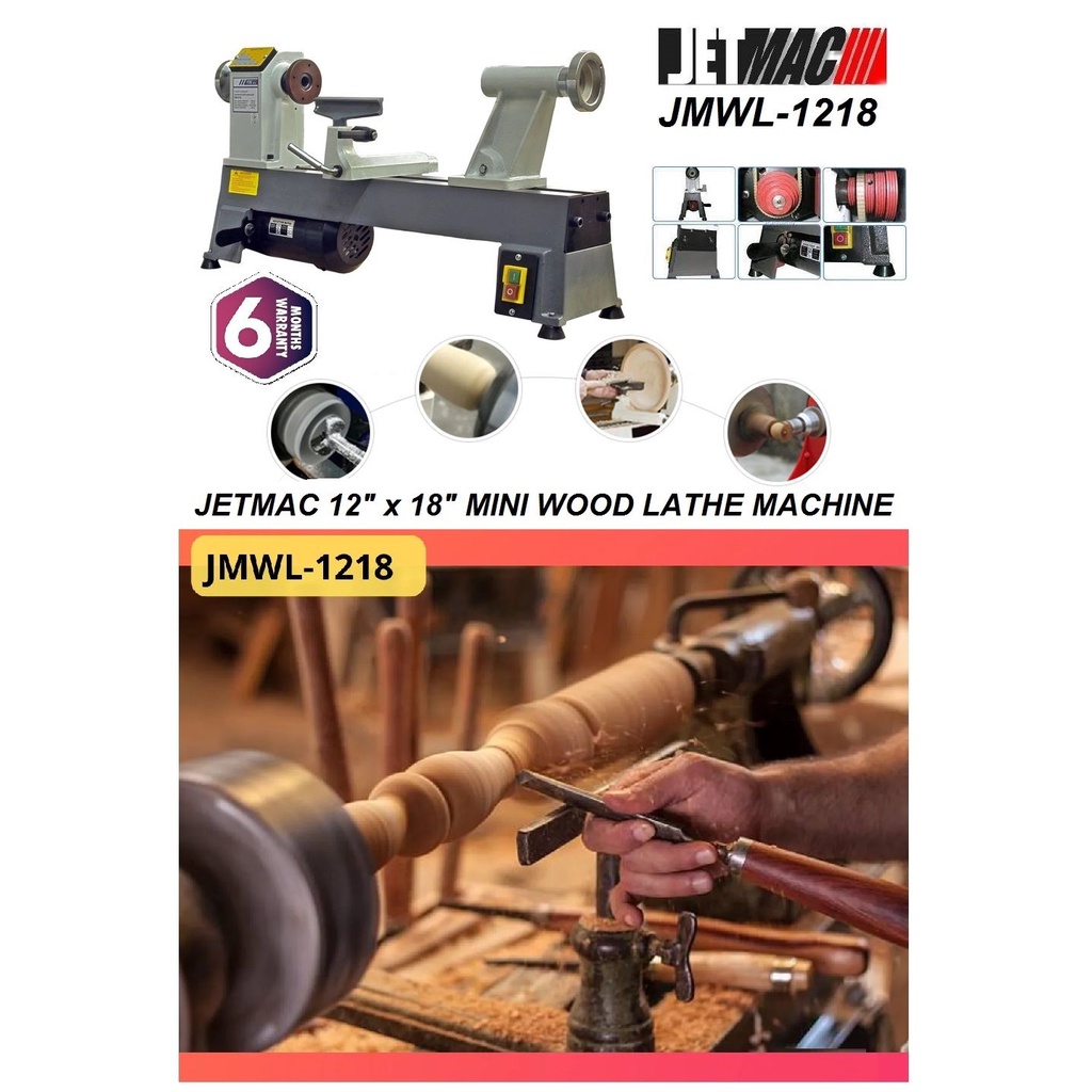 Jetmac 12 x 18-inch Step-Speed Wood Working Lathe Machine | Shopee Malaysia