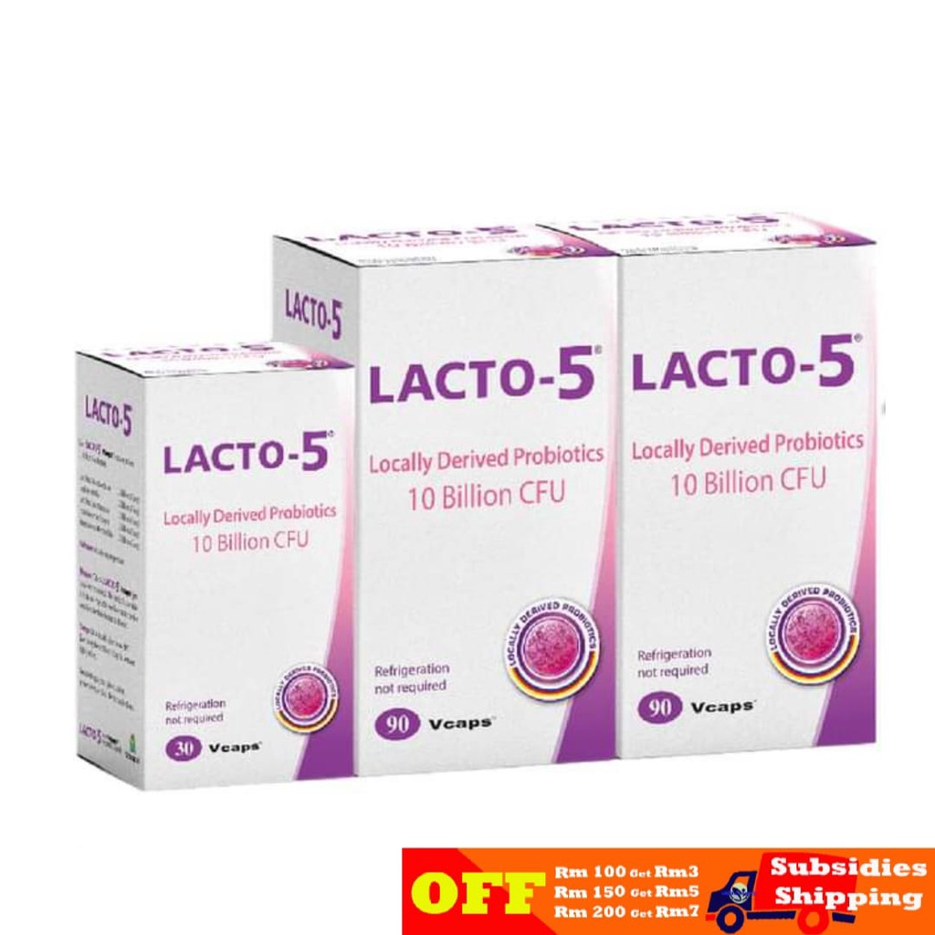 Lacto-5 Probiotics 10 Billion CFU (90s x 2 Free 30s) | Shopee Malaysia