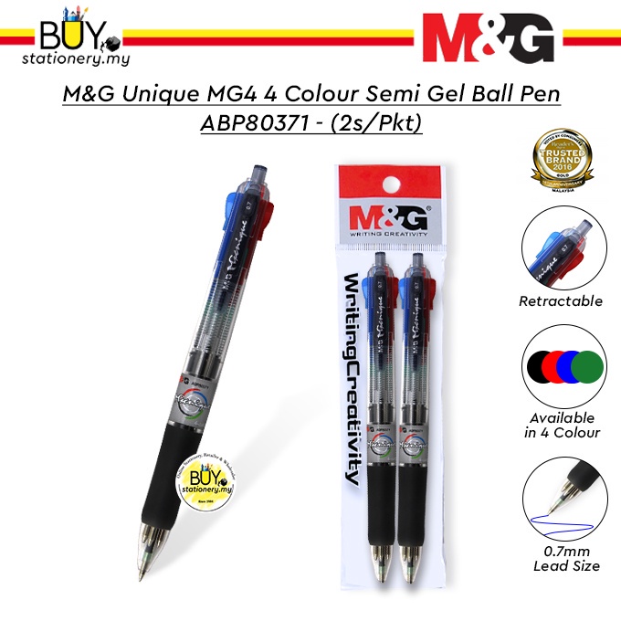 M&G Unique 4 in 1 Multicolour Ball Pen 0.7mm ABP80371 - (2s/Pkt ...