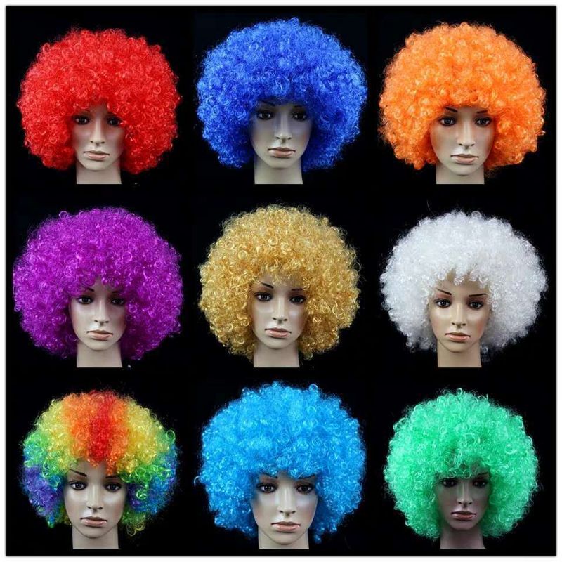 MSIA Ready Stock/ Clown Curly Wig Hair Cosplay Golden Full Wig Hair ...