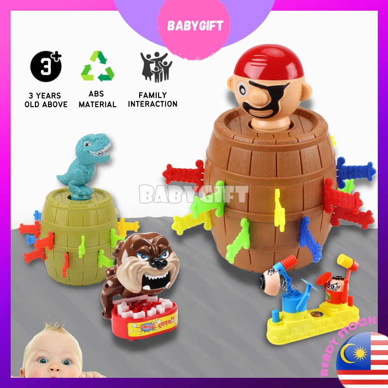 Pirate Barrel Interaction Toys Lucky Game Jumping Pirates Bucket Sword ...