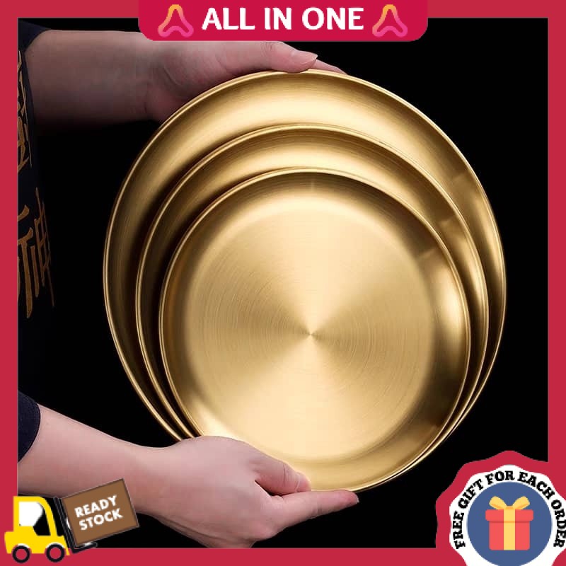 Allinone Golden Plate Gold Plate Dining Plate Metal Serving Dish ...