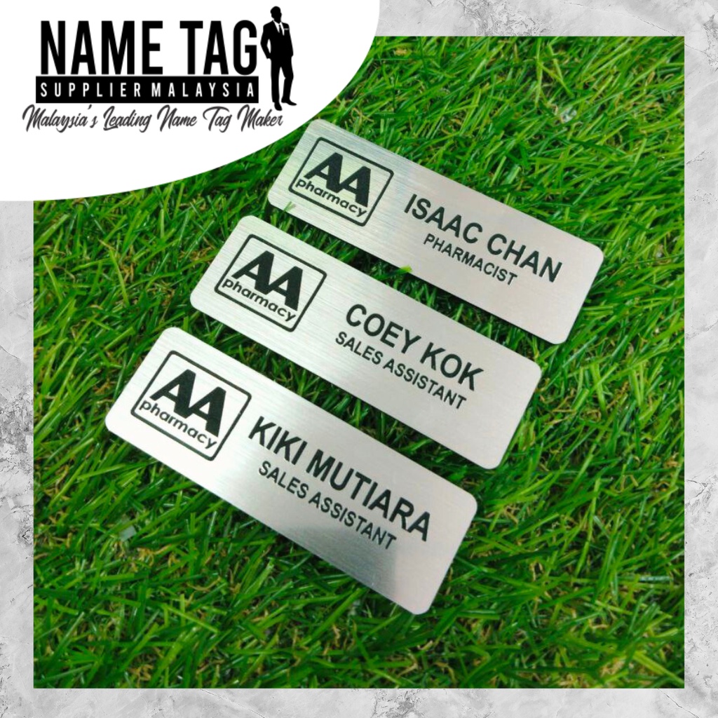 Engrave Silver Black Name Tag | Logo With Name | Post same Day ! | Name ...
