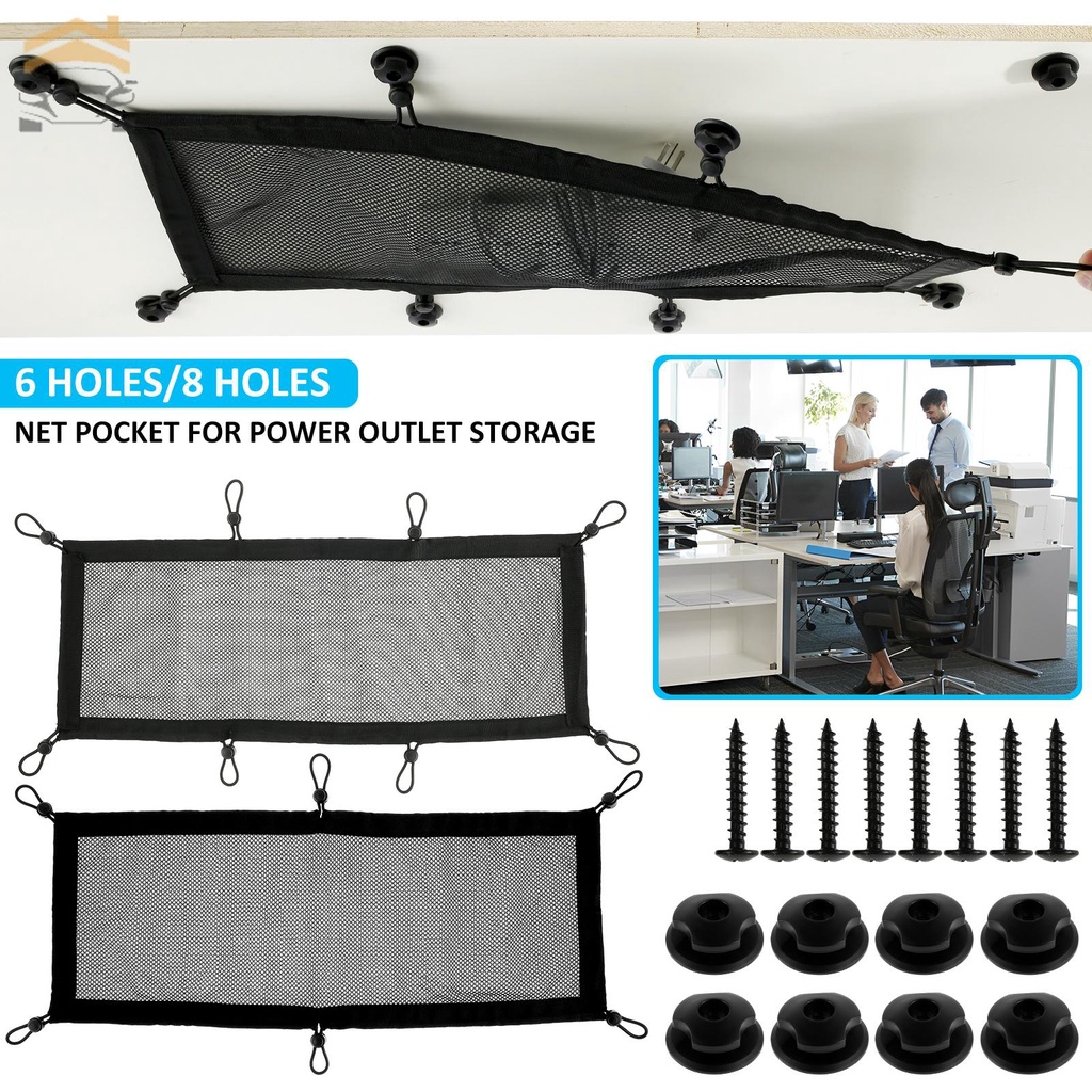 Cable Management Net Large Capacity Flexible Adjustable Wire Organizer ...