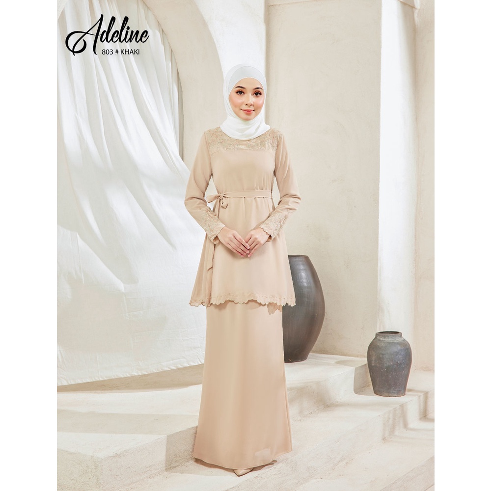 [S-XL] ADELINE KURUNG MODERN (KHAKI) BAJU MINI RAYA WANITA BRIDESMAID ...